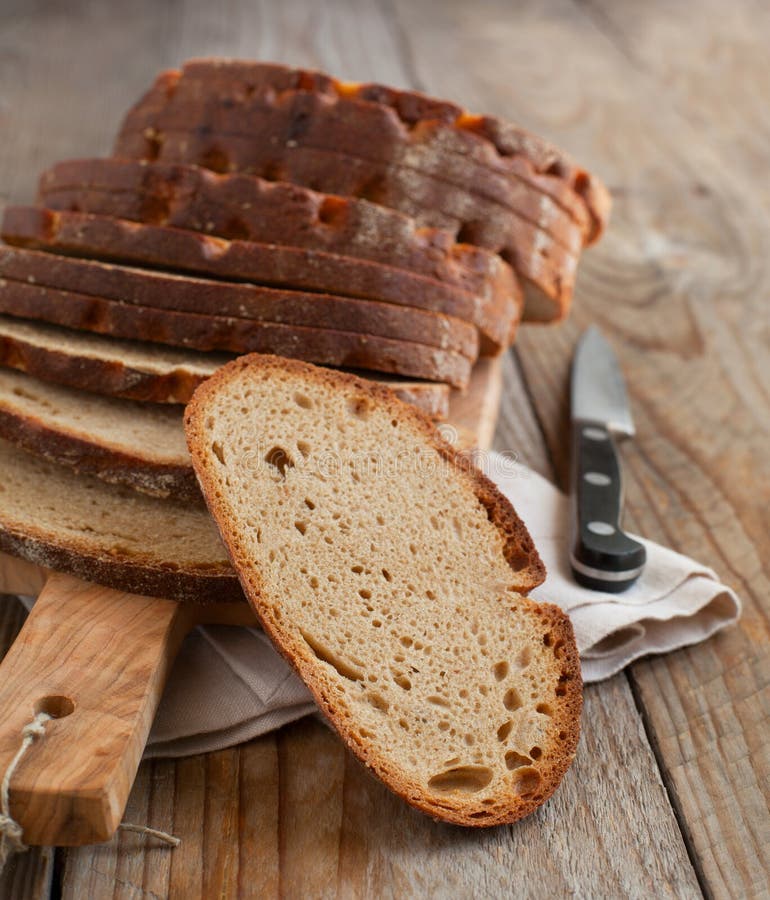 Sliced Monastery rye bread stock image. Image of chopping - 30800299