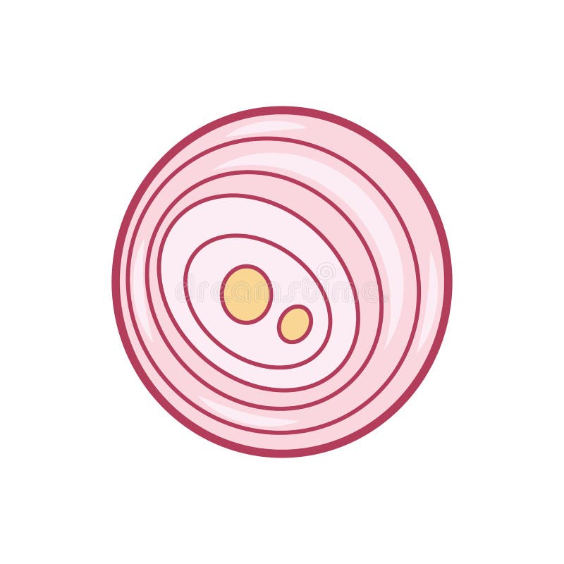 Sliced Onion Ripe. Onions Vegetable Vector in Cartoon Style. Stock ...