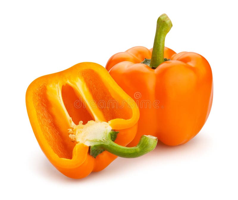 Sliced orange bell pepper stock image. Image of isolated - 280704803
