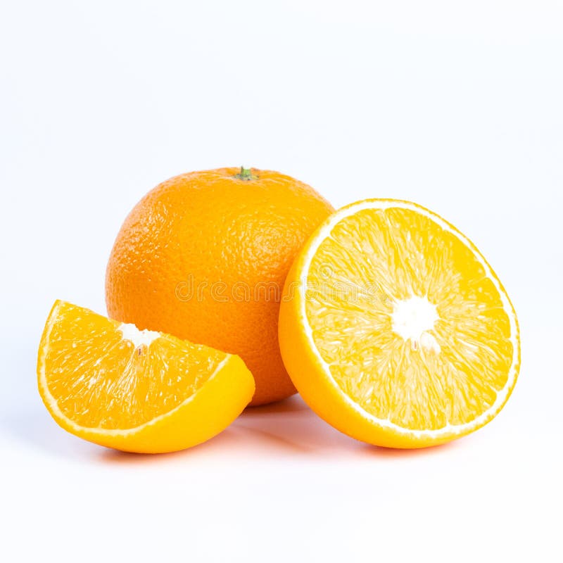 Sliced Orange Fruit Segments Isolated on White Background Stock Image ...