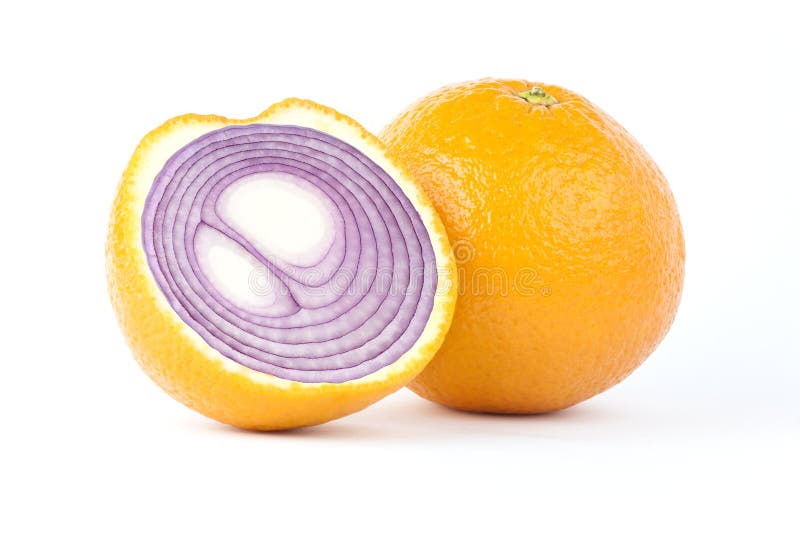Sliced Orange with Red Onion Inside Stock Image - Image of groceries ...