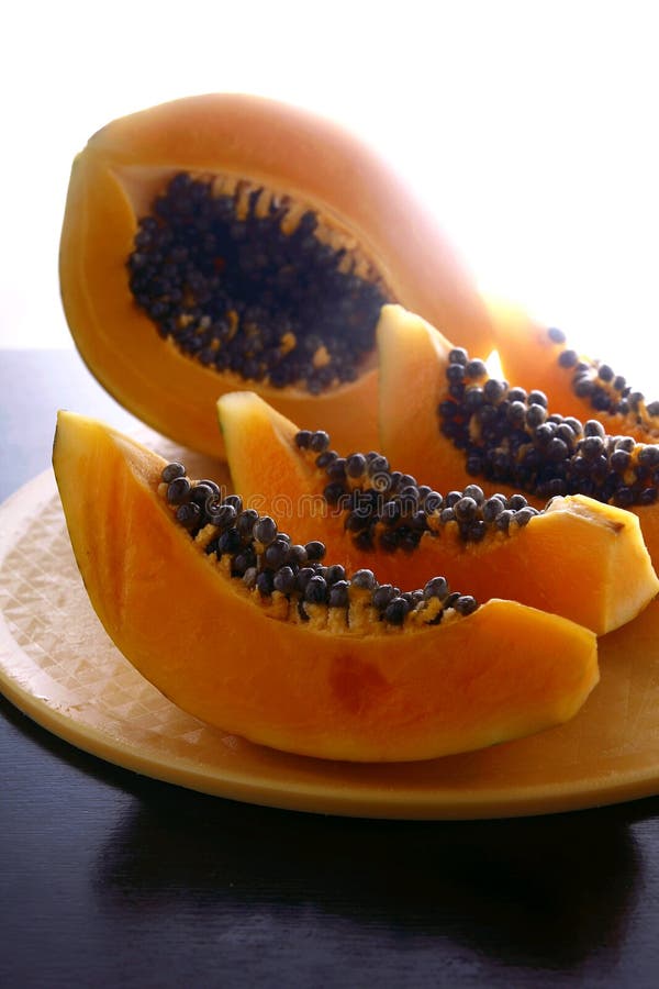 Sliced papaya fruit stock photo. Image of dessert, sweet - 70162526