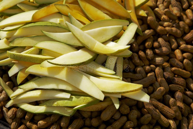 Sliced pears and peanuts stock image. Image of fresh - 25144779