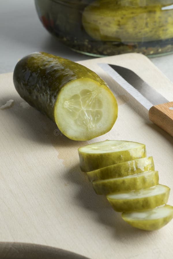 Sliced Pickled Gherkin Close Up Stock Photo - Image of cutting, slices ...