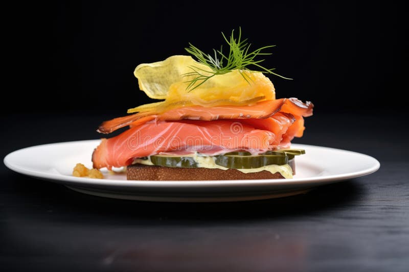 Sliced Pickles on a Sandwich, Side View Stock Illustration ...