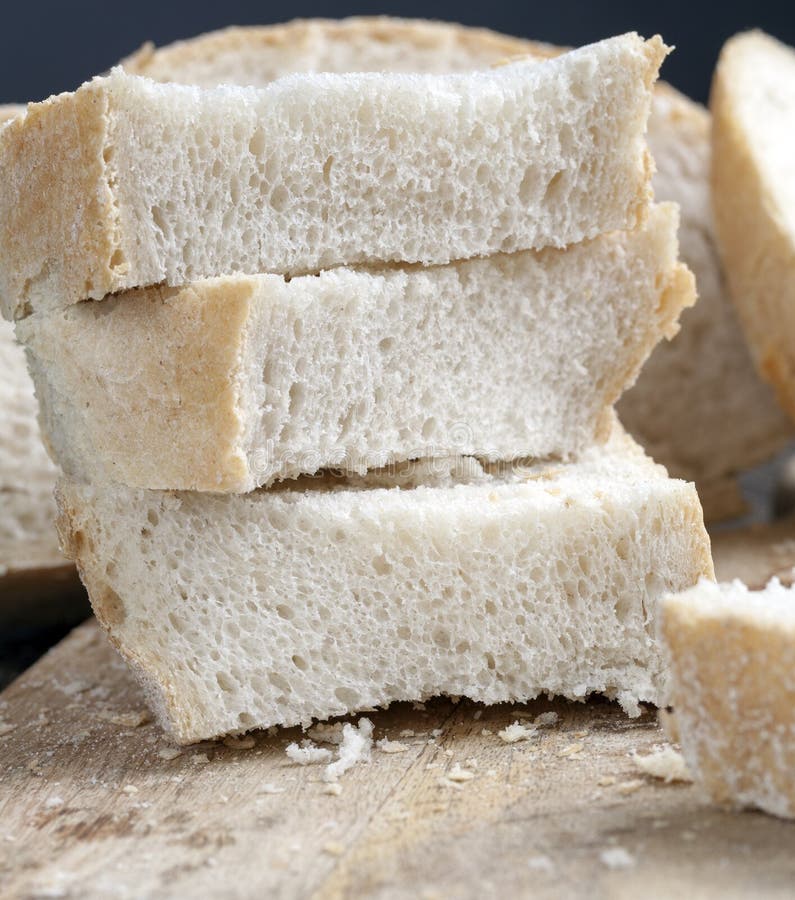 Sliced Pieces of Gray Bread from Second Rate Flour Stock Photo - Image ...