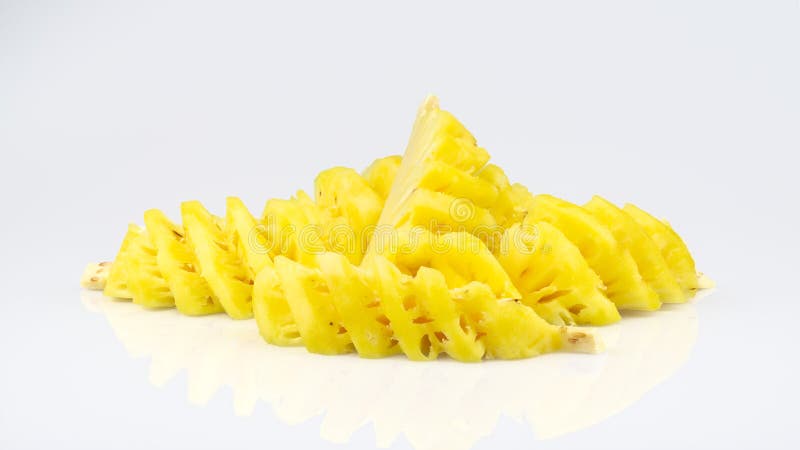 Sliced Pineapple Isolated on White Background Stock Photo - Image of ...