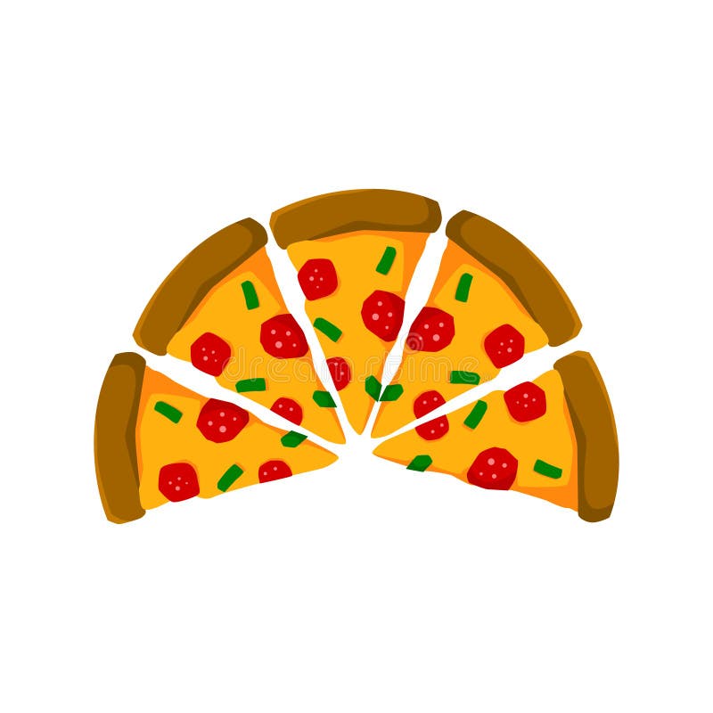 Sliced of a Pizza Illustration. Pizza Vector Graphic Template Stock ...