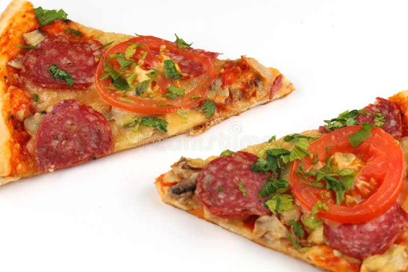 Sliced Pizza on White Isolate Stock Image - Image of white, tasty ...