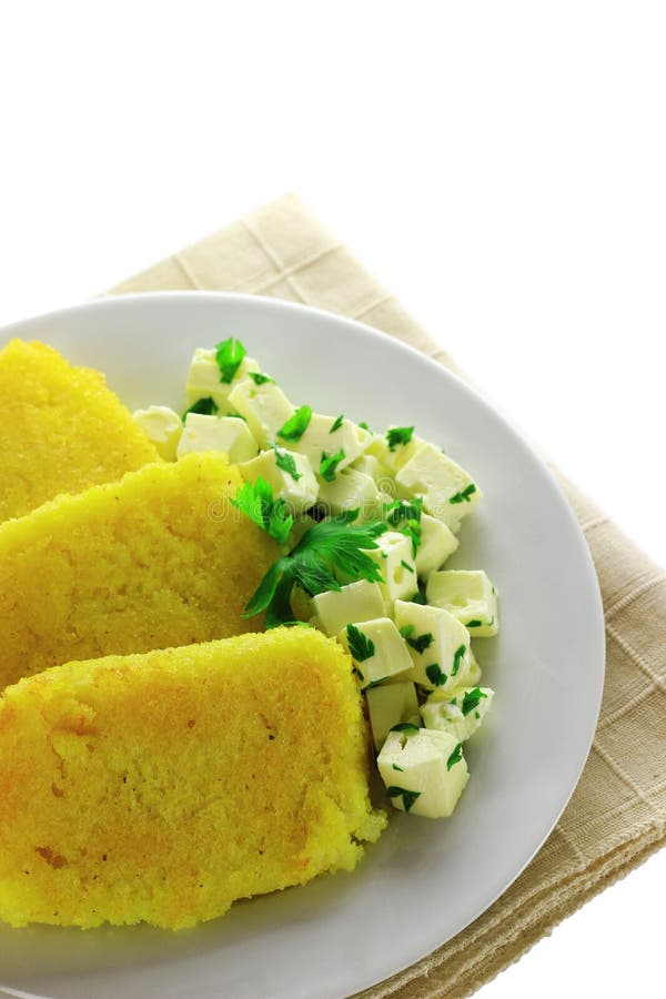 Sliced polenta with cheese stock photo. Image of european - 32874718