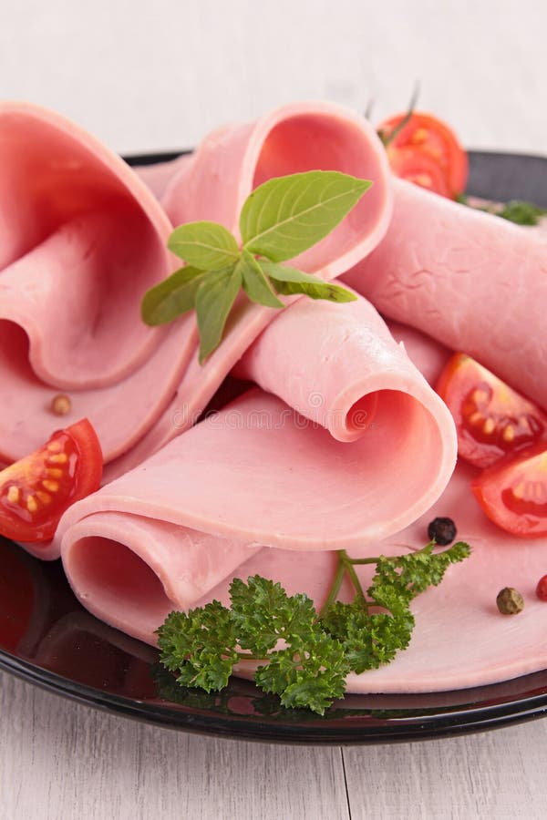 Sliced pork ham stock image. Image of bacon, meat, sandwich - 34666281