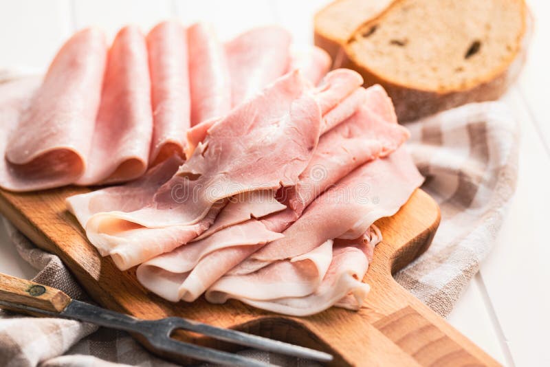 Sliced pork ham stock photo. Image of delicious, chop - 232533790