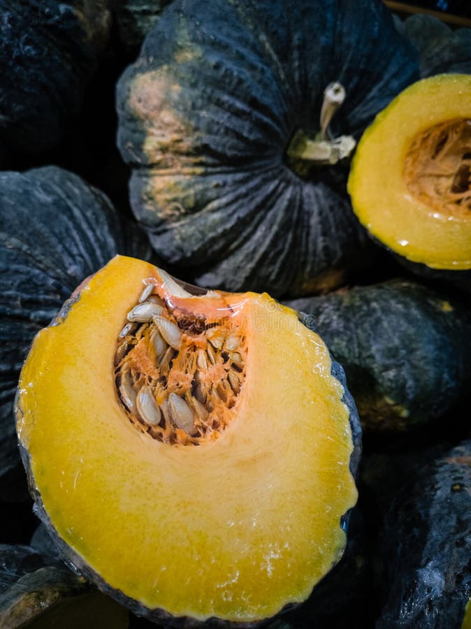 Sliced pumpkin for sale stock image. Image of diet, closeup - 143011379