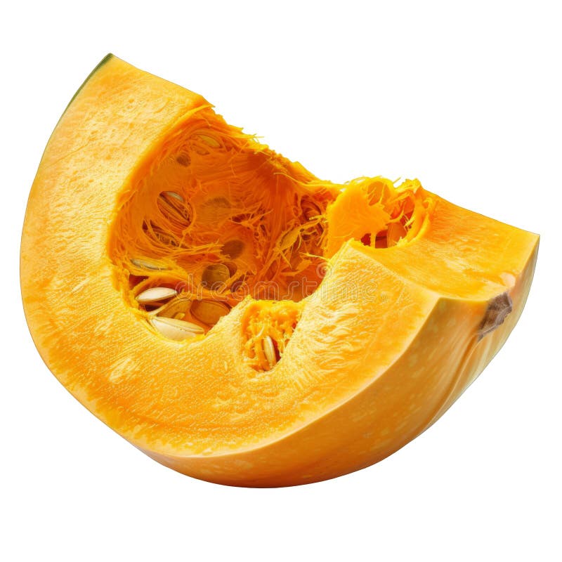 A Sliced Pumpkin with Visible Seeds and Flesh Stock Photo ...