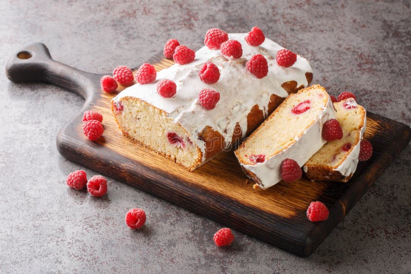 Summer Loaf of Fresh Blueberry Muffin Bread Cake Decorated with Stock ...