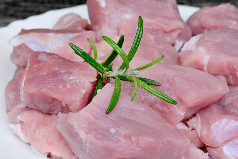 Sliced of raw fresh meat stock image. Image of protein - 123942607