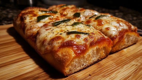 Sliced Rectangular Pizza Features a Thick, Golden-brown Crust Topped ...