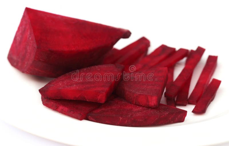 Sliced Fresh Red Beetroot On A Plate. Stock Photo - Image of plate ...