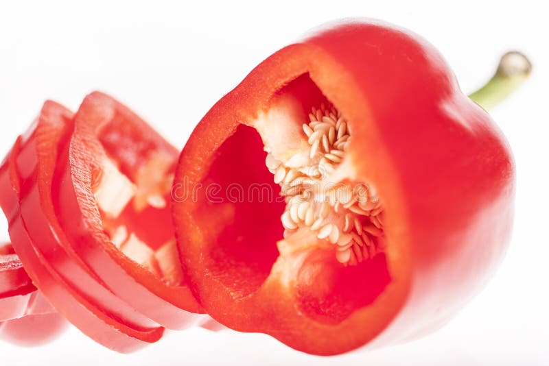Sliced red bell pepper stock image. Image of healthy - 87086847