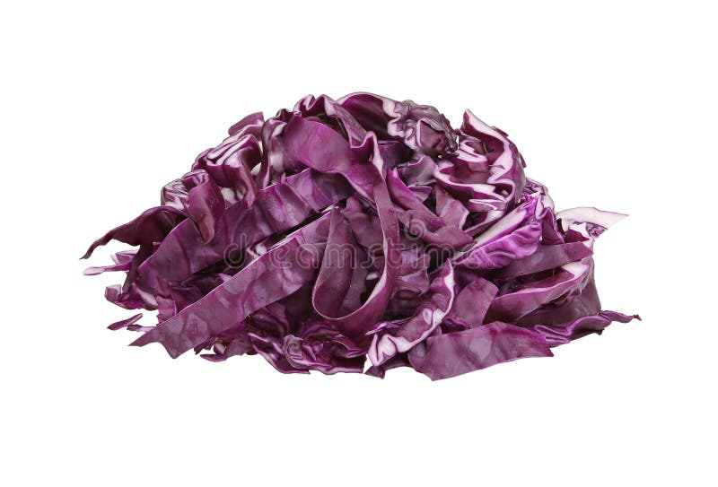Pile of Cut Fresh Red Cabbage Isolated on White Background. Stock Image ...