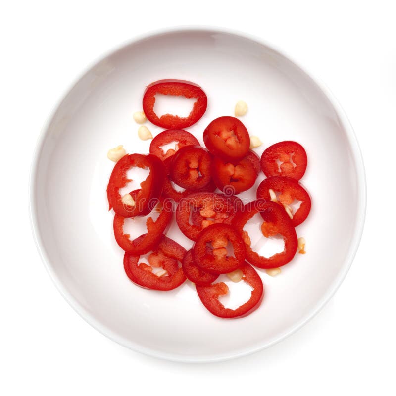 Sliced Red Chili Pepper Isolated Stock Image - Image of dish, view ...