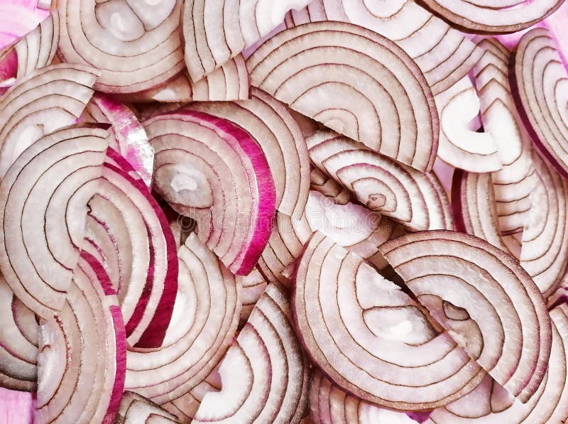 Sliced Red Onion Rings, Full Frame Stock Photo - Image of heap, cooking ...