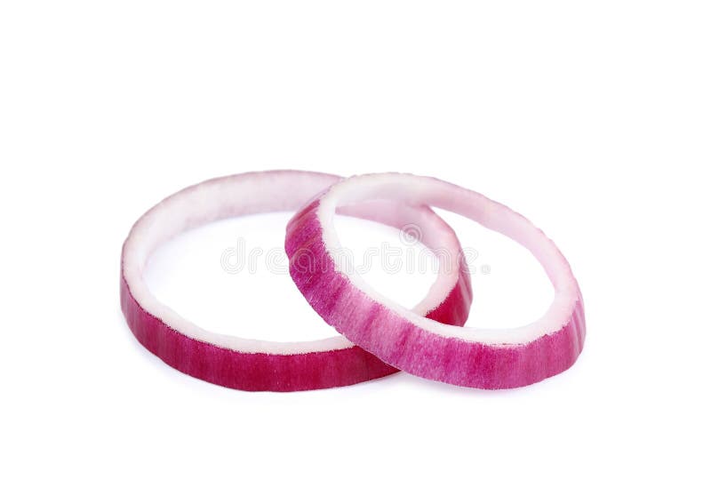 Sliced Red Onion Rings on White Stock Image - Image of healthy ...