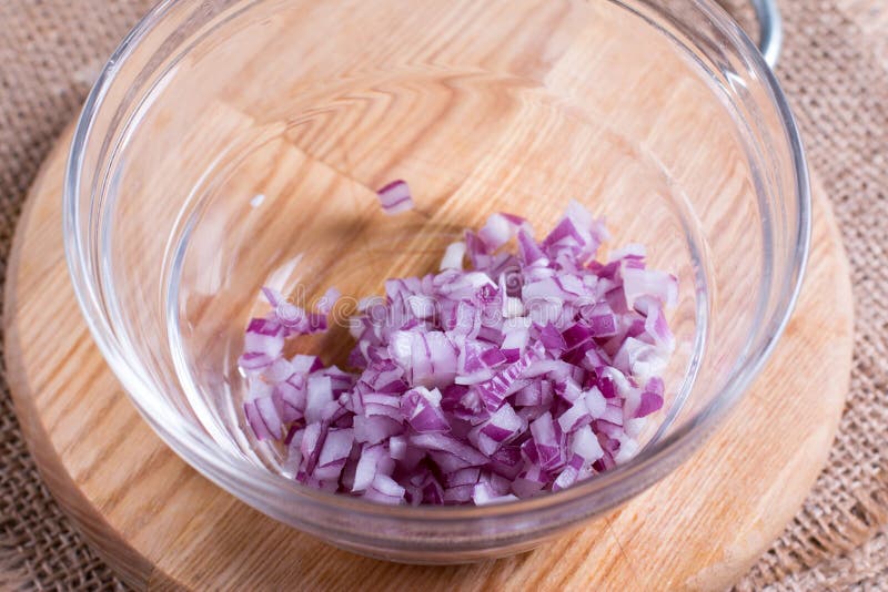 Sliced Red Onions in a Bowl on the Table Stock Image - Image of ...