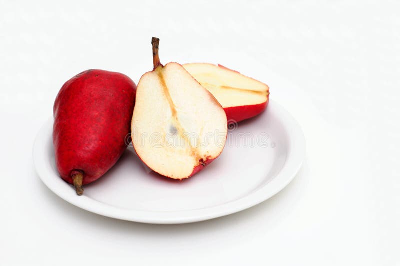 Sliced Red Pear stock image. Image of white, produce - 12017593