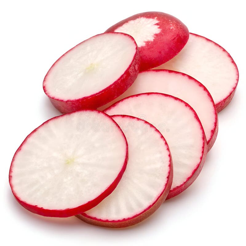 Sliced Red Radish Vegetable Stock Illustration - Illustration of ...