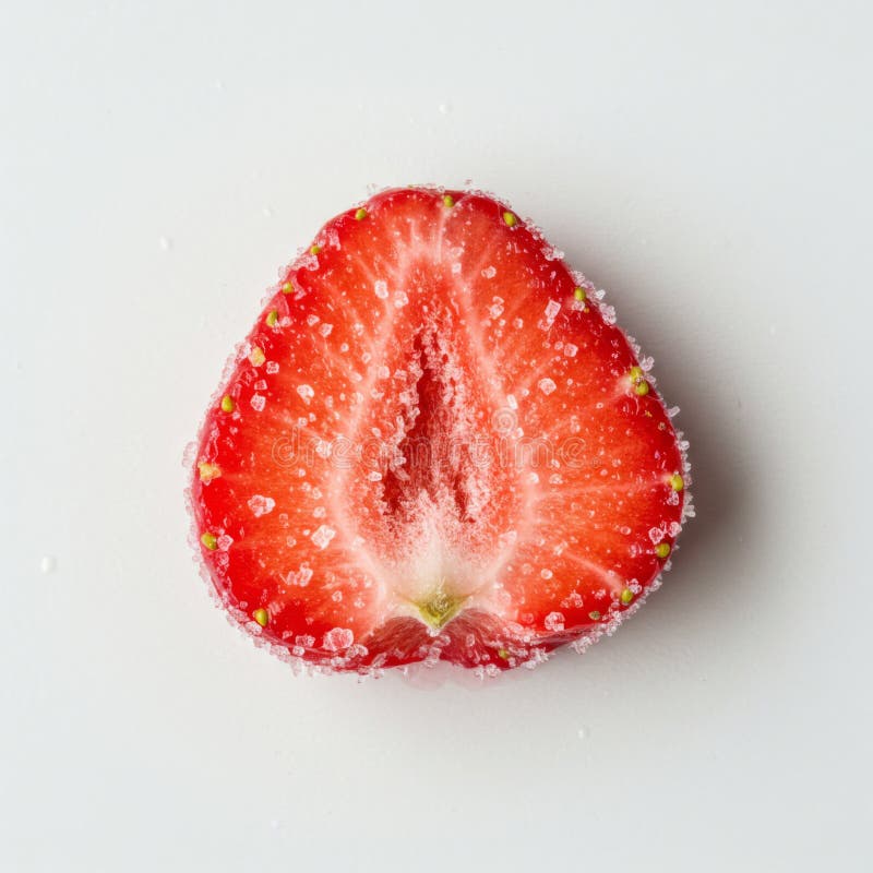 Sliced Red Strawberry on White Background Stock Illustration ...