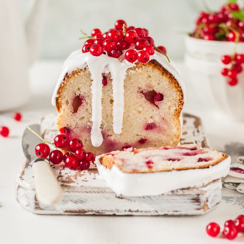 Sliced Redcurrant Cake stock photo. Image of drink, currant - 127565838