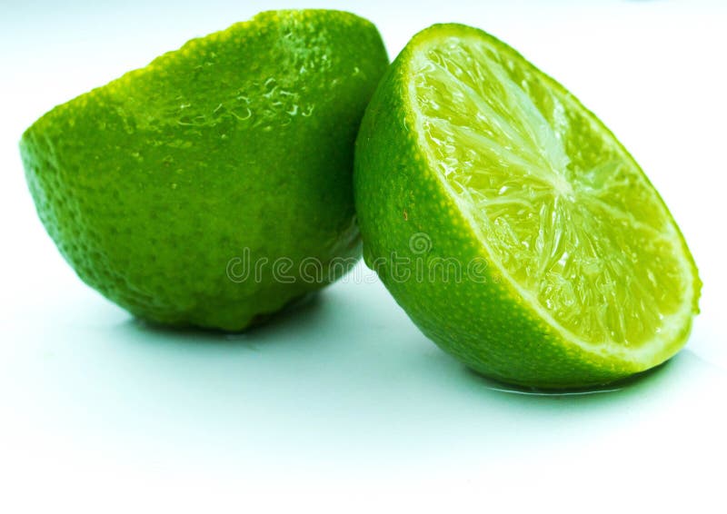 Sliced Ripe Juicy Lime Close-up on White Stock Image - Image of round ...
