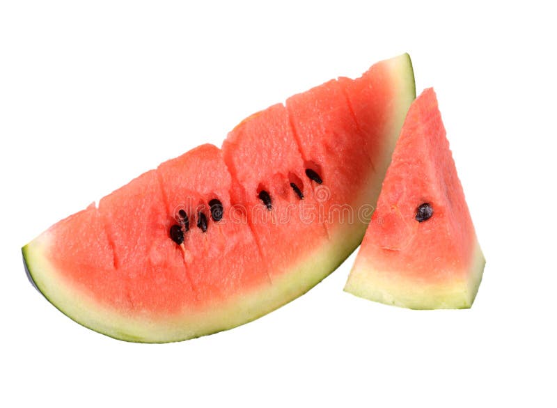 Sliced Ripe Watermelon Isolated Stock Photo - Image of fruit, palatable ...