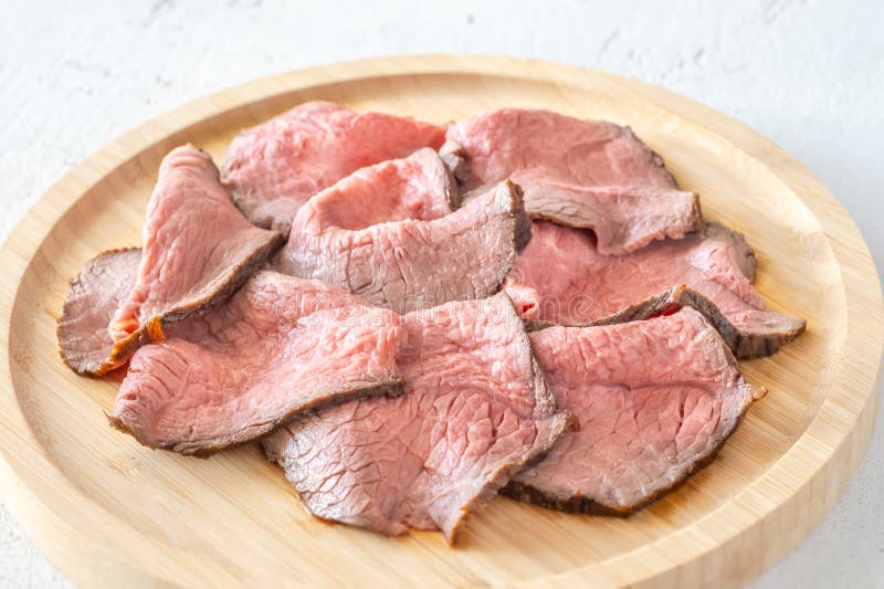 Sliced roast beef stock image. Image of white, pepper - 340719961