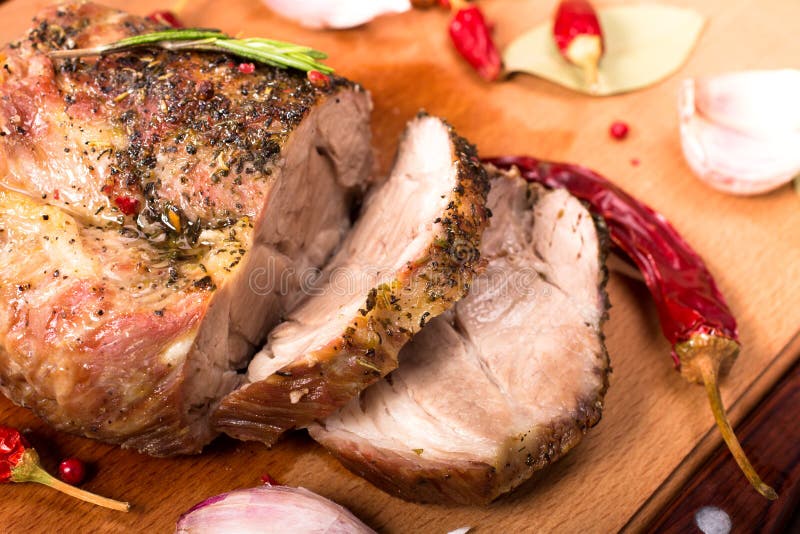Sliced roasted meat stock image. Image of cuisine, brown - 38684631