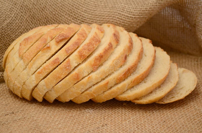 Sliced Round Bread stock photo. Image of burlap, fresh - 27128714