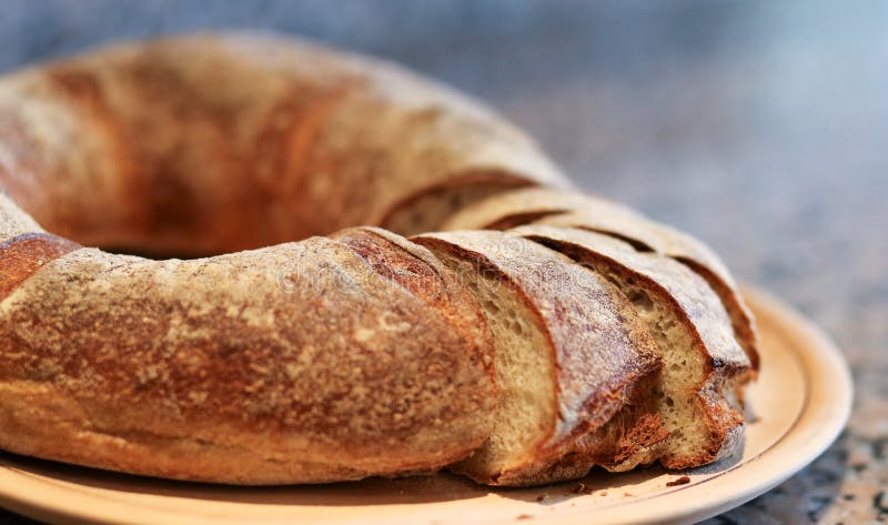 Sliced round bread stock image. Image of tasty, traditional - 33248087