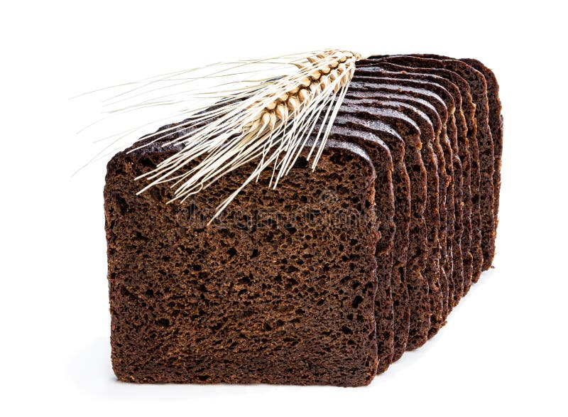 Sliced Rye Bread Isolated on White Background Stock Image - Image of ...