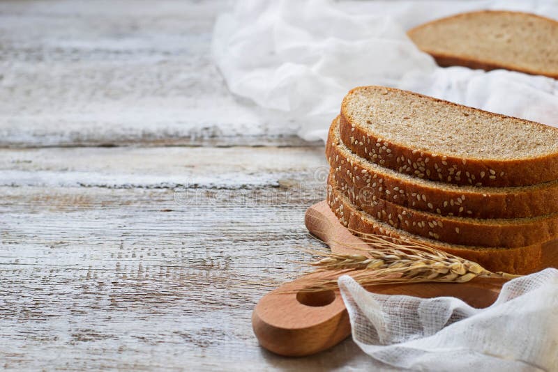 Sliced Rye Bread with Sesame Seeds Stock Photo - Image of sliced ...