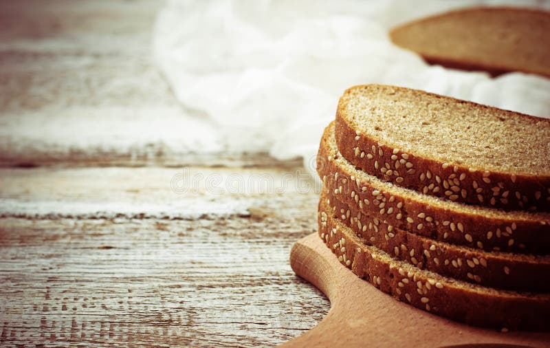 Sliced Rye Bread with Sesame Seeds Stock Photo - Image of refreshment ...