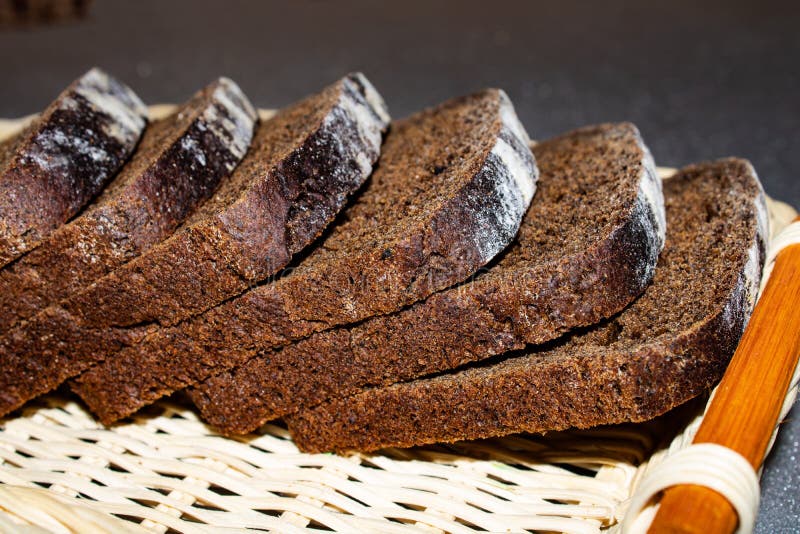 Sliced rye bread stock image. Image of baked, bake, organic - 193264191