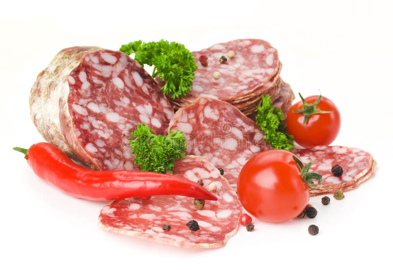 Sliced salami stock photo. Image of flavor, chorizo, butchery - 43180100