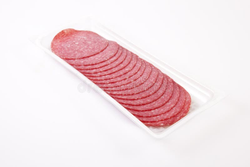 Salami package. stock image. Image of cuisine, traditional - 36882025