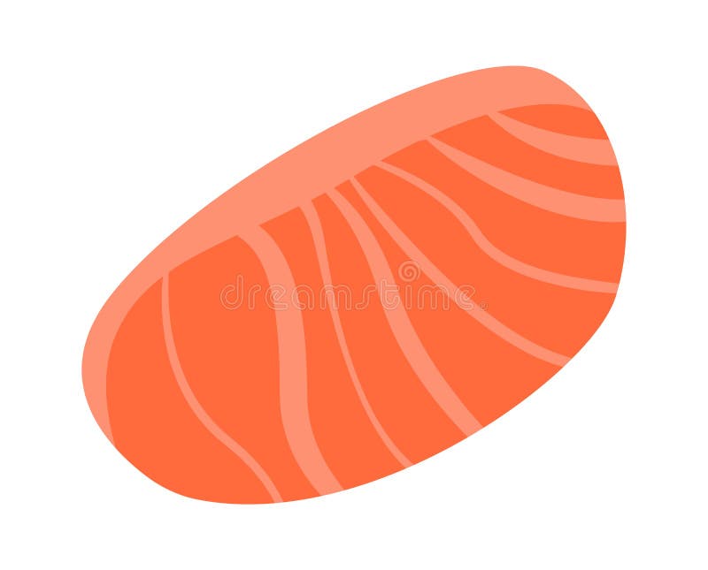 Sliced Salmon Flat Icon Tasty Food Stock Vector - Illustration of cuisine, graphic: 264401570