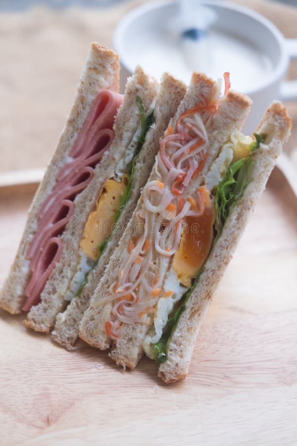 Sliced sandwiches stock photo. Image of toast, toasted - 129934170