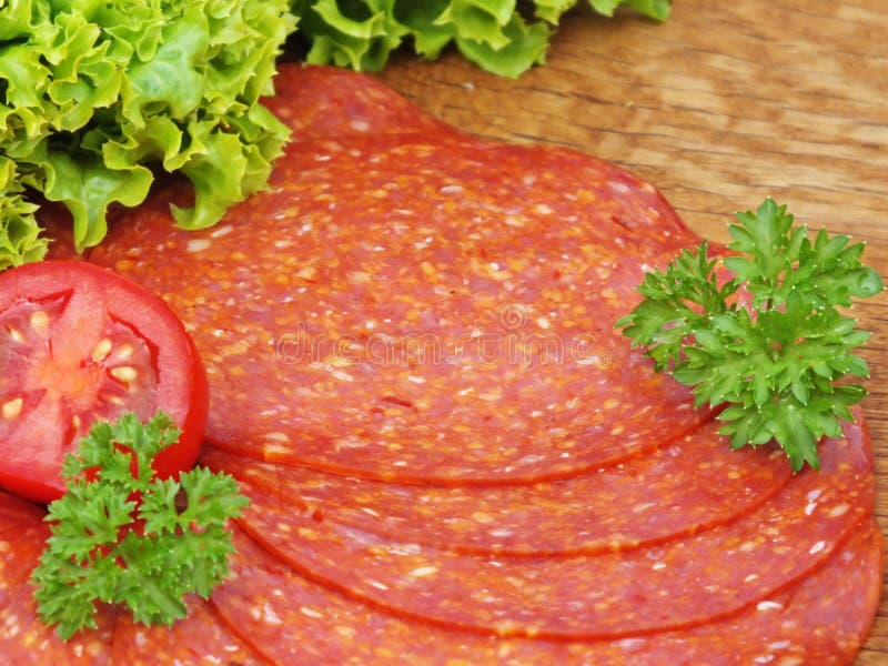 Sliced sausage stock photo. Image of piece, appetizing - 33640552