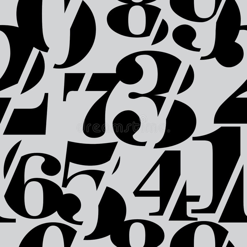 Sliced Serif Numbers Seamless Pattern, Mathematics Background Stock ... Sliced Serif Numbers Seamless Pattern, Mathematics Background Stock ...