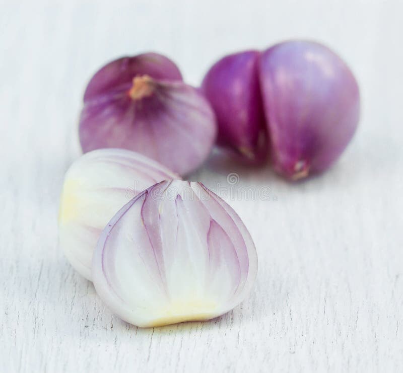 Sliced Shallot with Whole Shallots Stock Photo - Image of cooking, wood ...