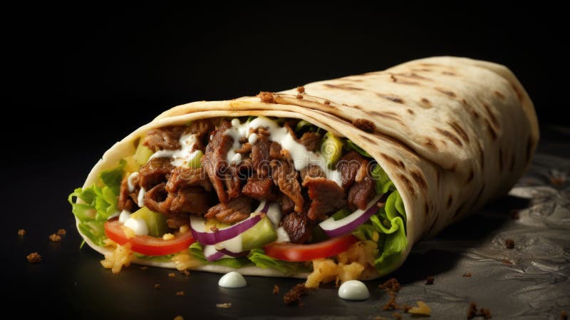 Sliced Shawarma Appetizing Middle Eastern Dish Stock Photos - Free ...